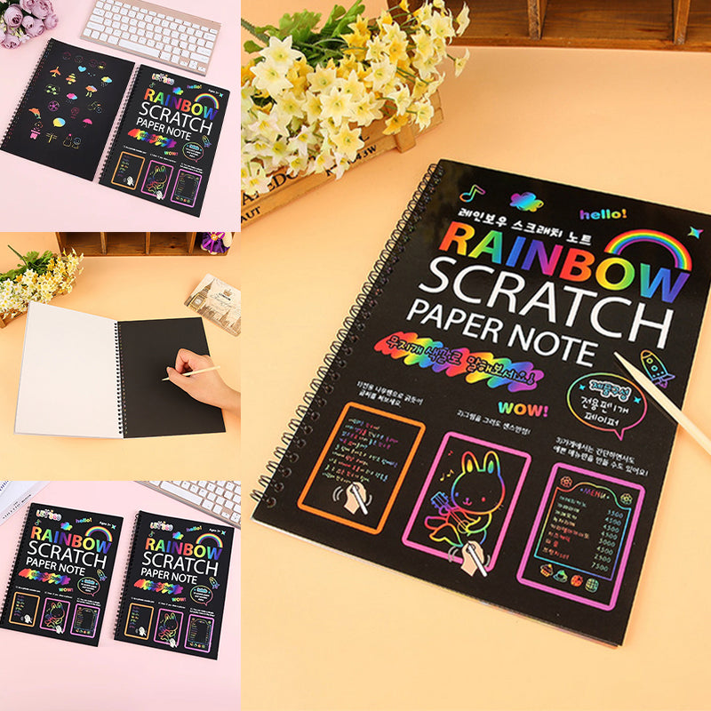 🌈Rainbow Scratch Art Notebook – rowgins